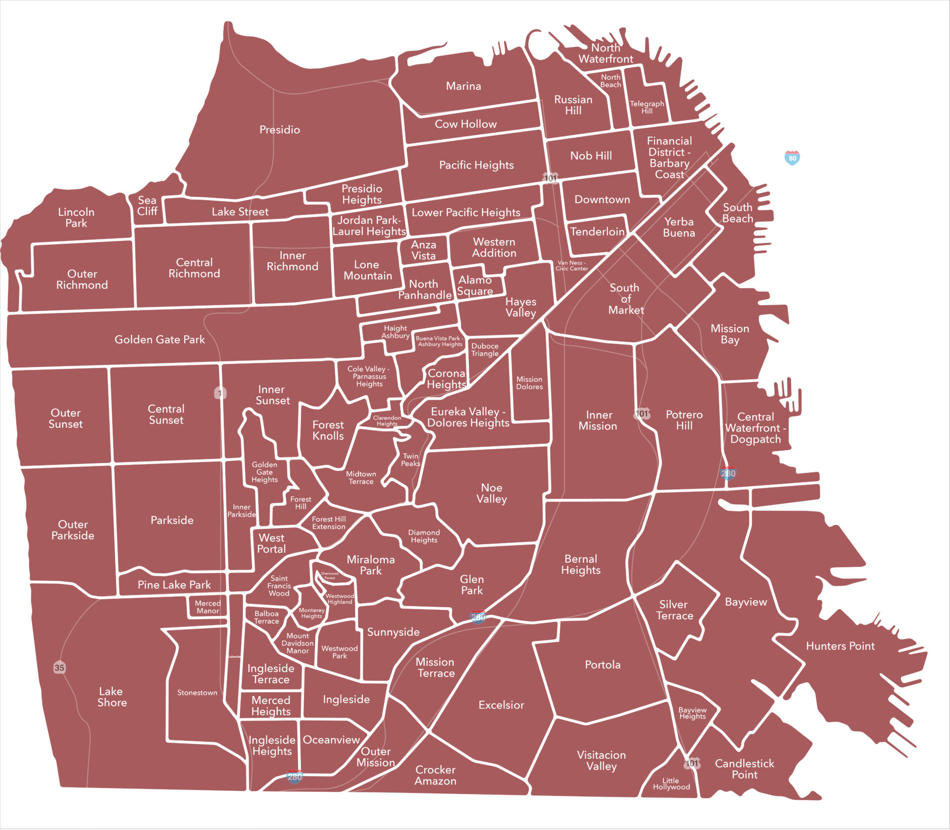 San Francisco Neighborhood Map | SF MLS District Map